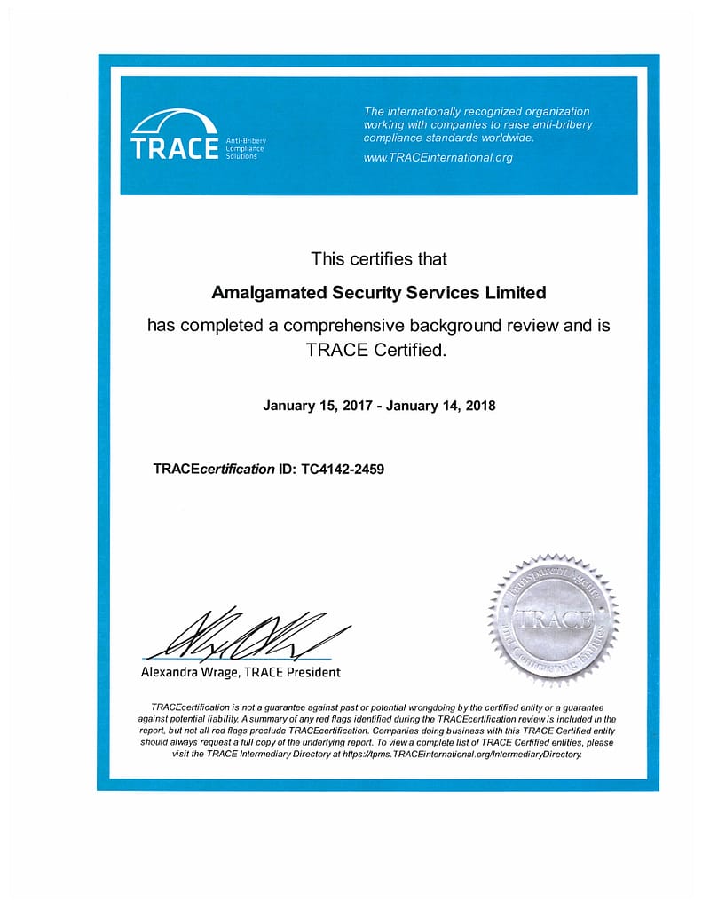 Accreditations - Amalgamated Security Services Limited Corporate Site
