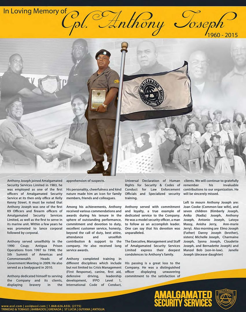 Cpl Anthony Joseph Biography - Amalgamated Security Services Limited ...